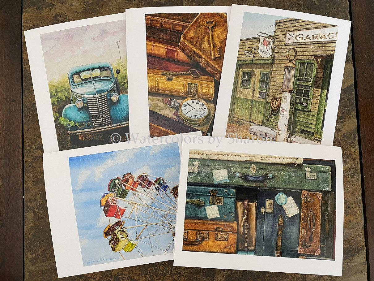 Vintage Blank Watercolor Art Note Cards, Set of 10. – Watercolors by Sharon